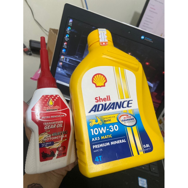 Jual Oli Shell Ax5 Matic Kuning & Gardan Petroasia 120ml Oli Mesin ...