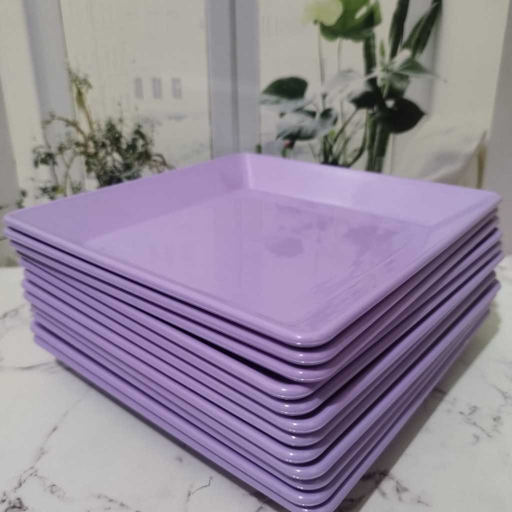 Jual (6 pcs / 1 lusin) - Piring Persegi Semi Melamin Dinnerware 20 cm ...