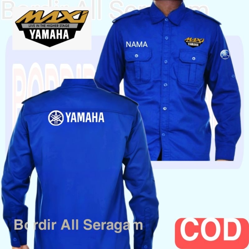 Jual kemeja Yamaha Maxi terbaru baju lengan panjang Yamaha baju lengan ...