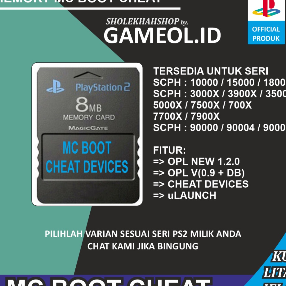 Jual FMCB Memory Mc Boot ps2 Multi funtuna Cheat Devices OPL Terbaru ...