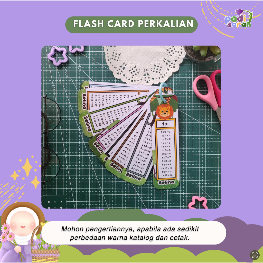 Jual Flash Card Perkalian Anak Belajar | Edukasi Belajar Berhitung ...