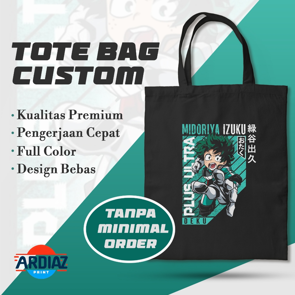 Jual TOTE BAG CUSTOM SATUAN SEHARI JADI - CEPAT BERKUALITAS - SABLON DTF | Shopee Indonesia