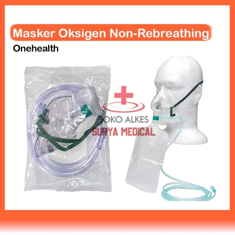 Jual Oxygen Mask Non Rebreathing OneHealth | Masker Kantong Oksigen ...