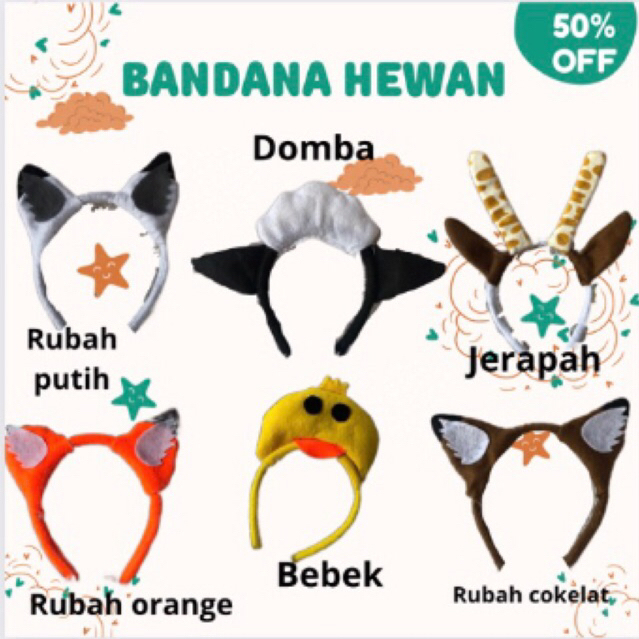 Jual Bando Hewan Domba Shaun The Sheep / Bando Aries Binatang Hewan ...