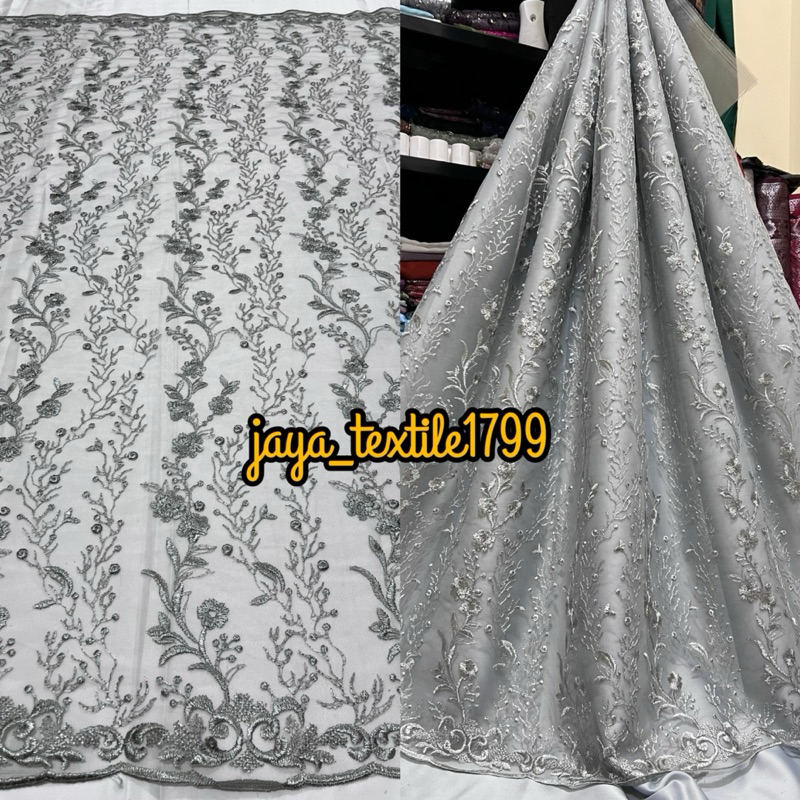 Jual MURAH !! TILE BORDIR MEWAH / KAIN TILE TULLE BORDIR PINGGIRAN ...