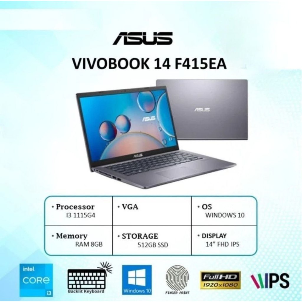 Jual Asus F415EA Core i3 1115G4 Ram 8Gb Ssd 512gb SCU16967 | Shopee ...