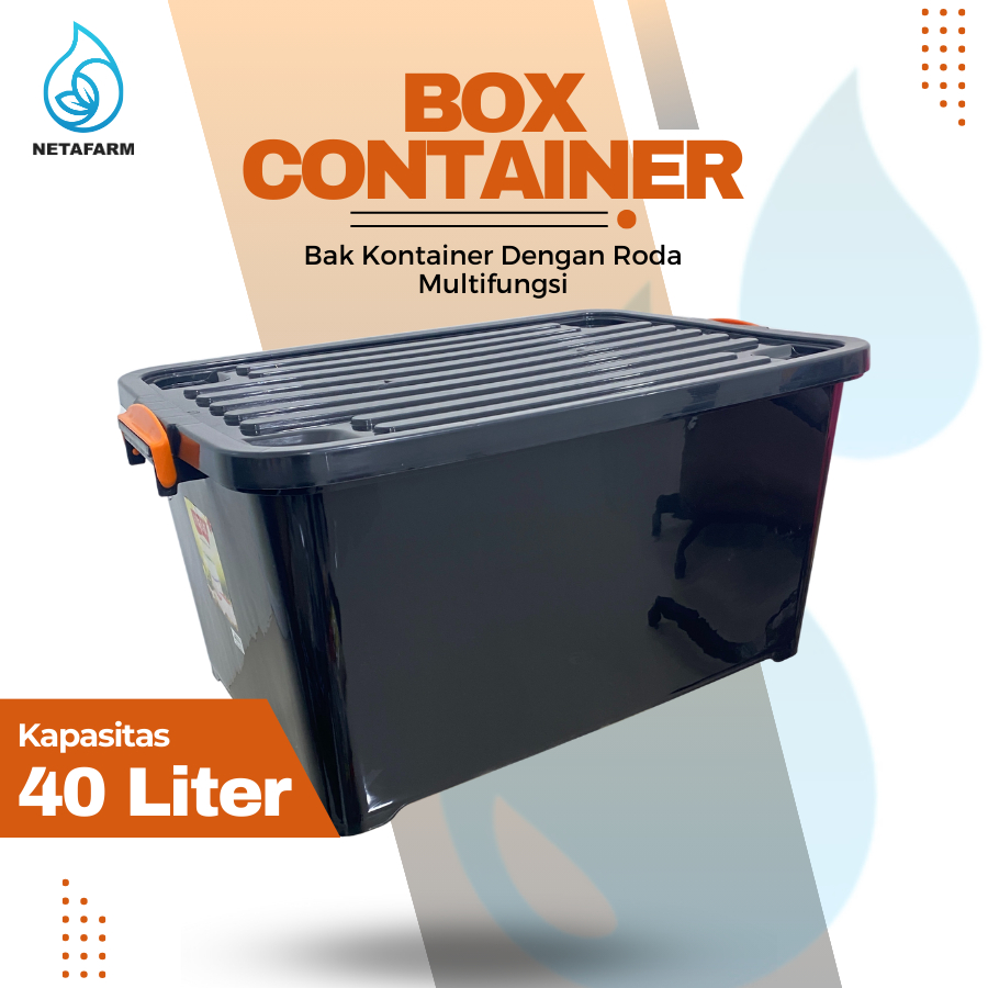 Jual Box Container Hitam Kotak Penyimpanan Serbaguna - 40 Liter ...