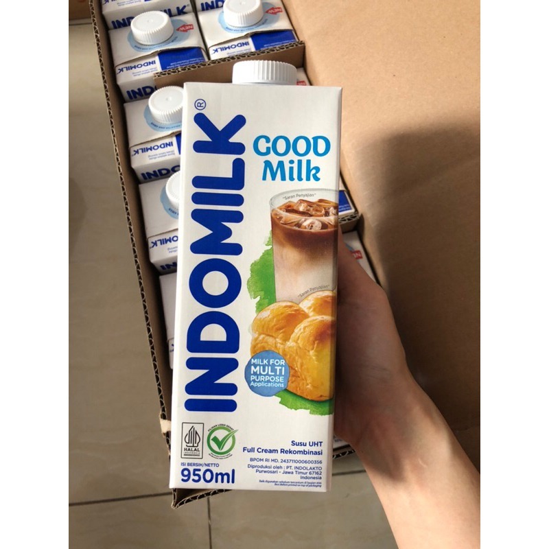Jual INDOMILK UHT PLAIN FULL CREAM 950ML X 1, SUSU CAIR TANPA RASA | Shopee Indonesia
