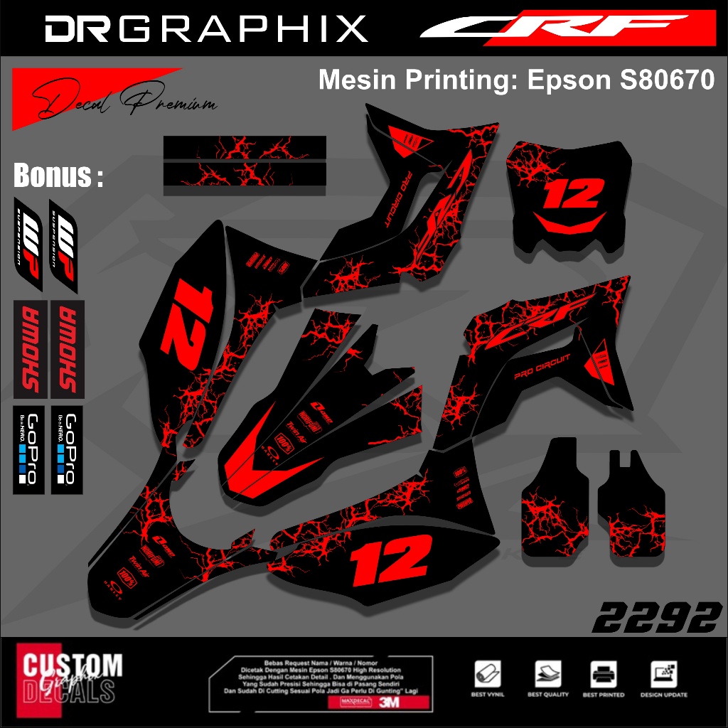 Jual Variasi custom Decal CRF 150 L Sticker Fullbody-Dekal stiker CRF ...