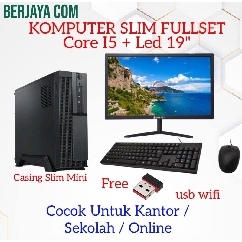 Jual Full set slim case Core i5 - Led 19" - 16gb Ram - 500gb ssd - pc rakitan - komputer mini ...
