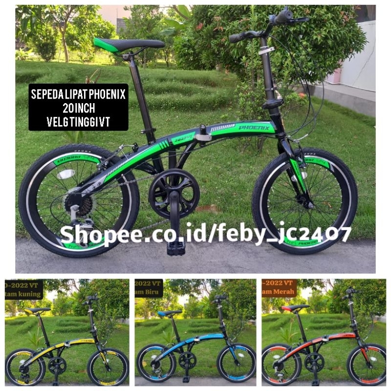 Jual Sepeda lipat phoenix 20 inch folding bike 2026 vb rem v brake ...