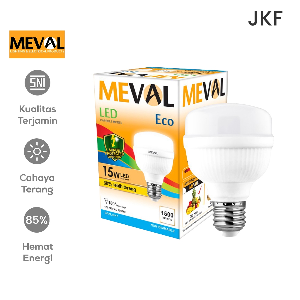 Jual Lampu LED Kapsul Eco Meval 15 W Putih (TS-39) | Shopee Indonesia