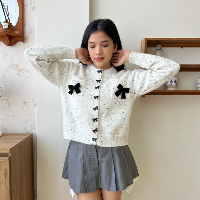 Jual Marie Bow Knit Cardigan - Bling It On - Atasan Top Cardigan Pita ...