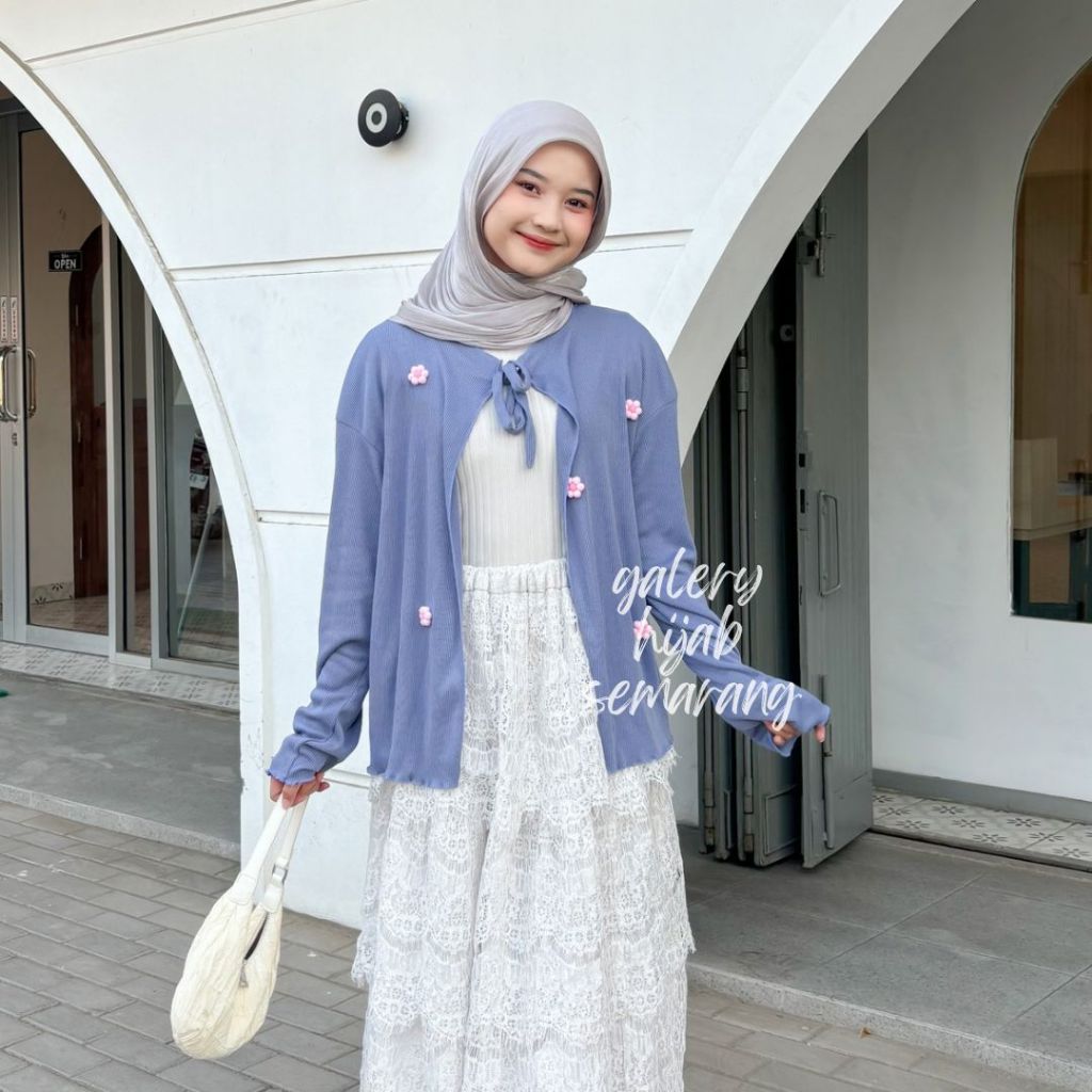 Jual Cardigan wanita Daisy Flower - Cardigan Lengan Panjang Tali - kardigan motif bunga | Shopee ...