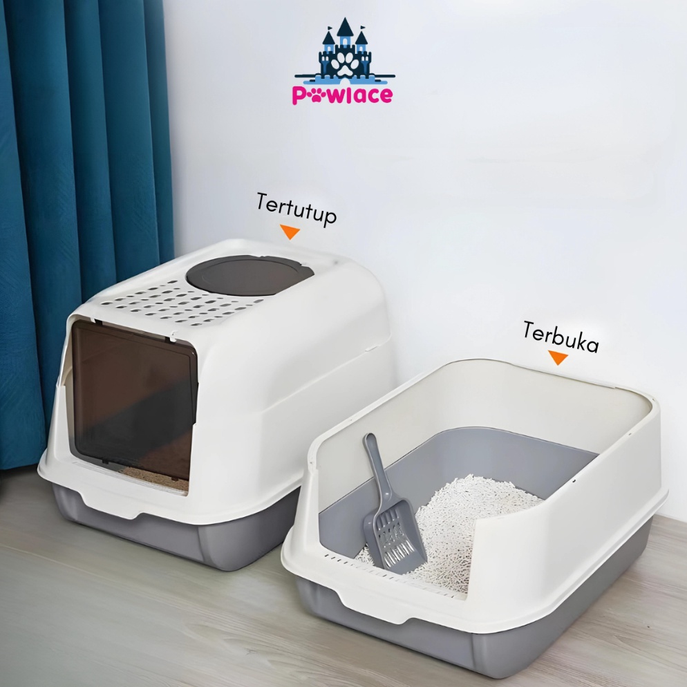 Jual KODE E53U Litter Box Tertutup Dengan 2 Sisi Pintu Cat Toilet Full ...