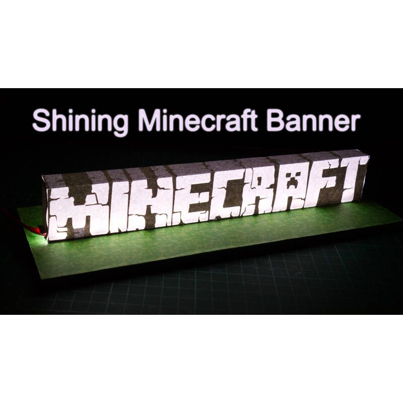 Jual Lembaran pola papercraft Banner 3D tulisan Minecraft (2PP-A2 ...