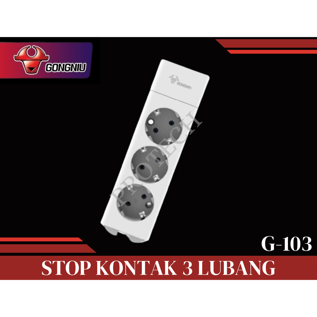 Jual GONGNIU GONEO G103 / STOP KONTAK 3 LUBANG SOCKET TERMINAL KUNINGAN COLOKAN LISTRIK ...