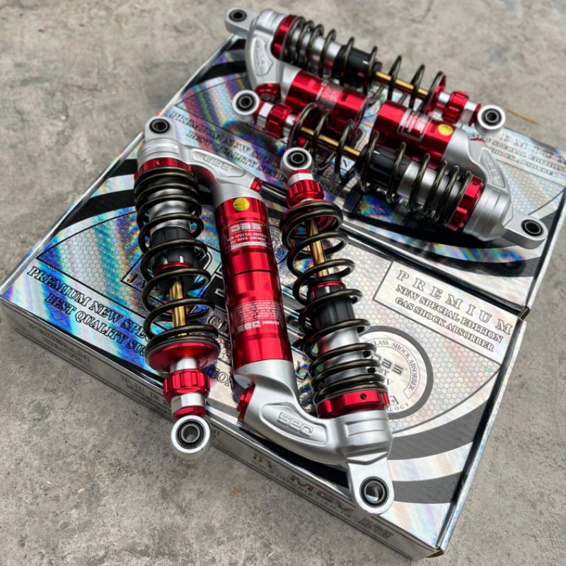 Jual Shock DBS Shockbreaker DBS Titanium Red Ukuran 320MM PNP CB GL MP TIGER | Shopee Indonesia