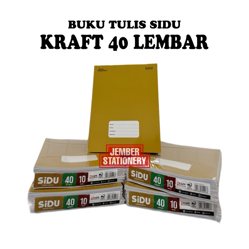 Jual (10buku) Buku Tulis SIDU Kraft 40 Lembar | Shopee Indonesia
