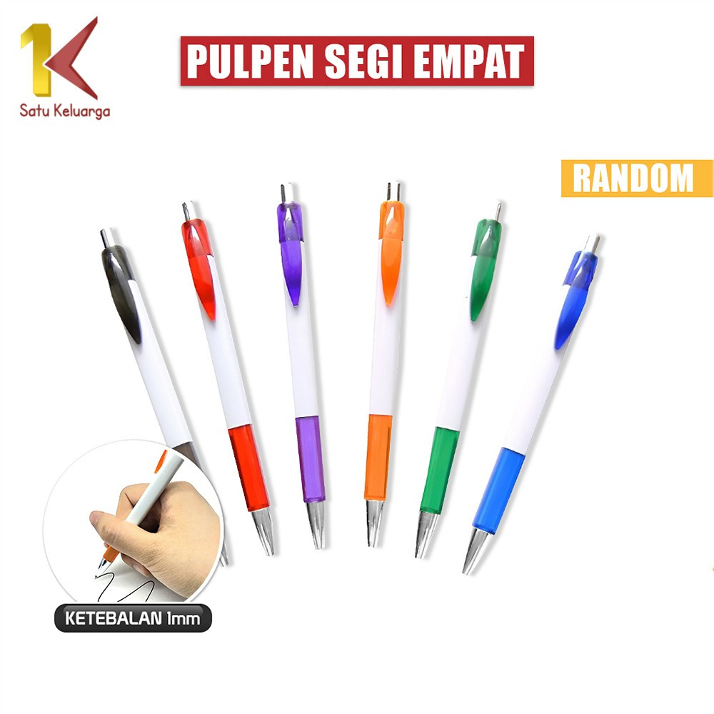 Jual Satu Keluarga Pulpen Plastik 1MM A94 Pen Promosi Segi Empat Alat ...