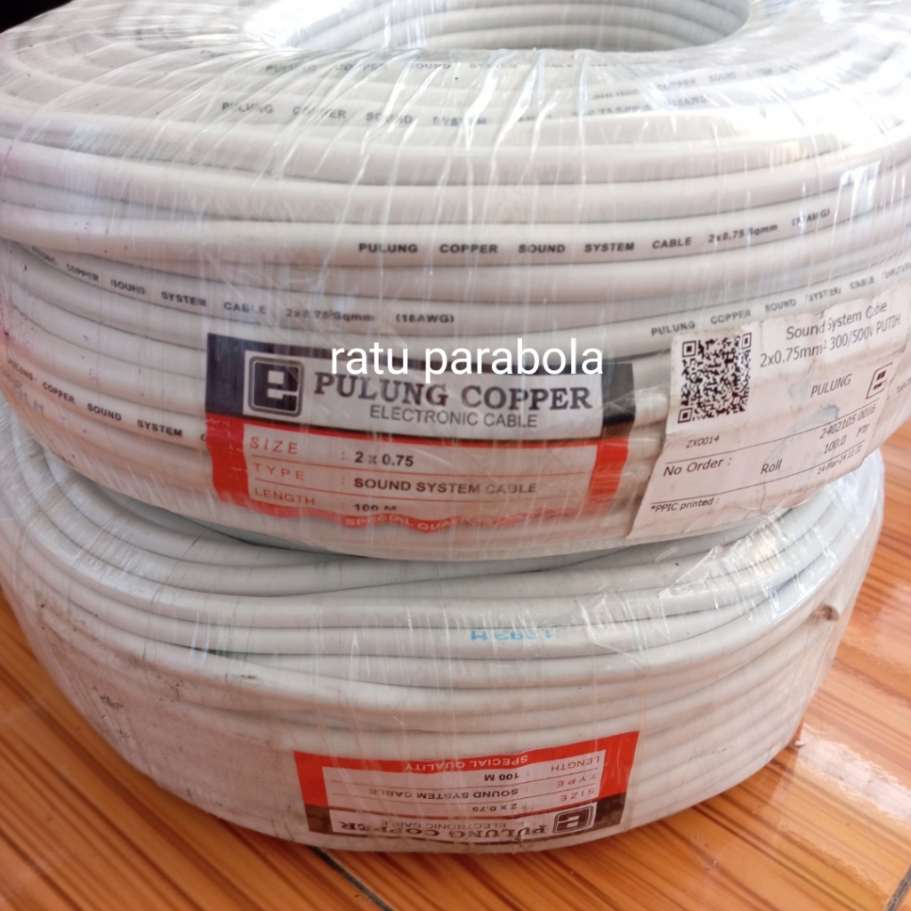 Jual Kabel pulung kabel listrik warna putih roll 100m 2 x 0.75 kabel ...