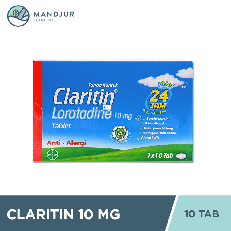Jual Claritin 10 Mg Strip 10 Tablet - Meringankan Gejala Rhinitis ...