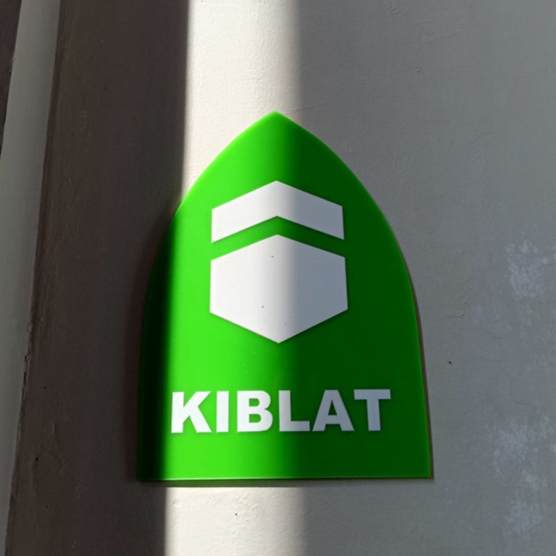 Jual SignBoard Arah Kiblat | Petunjuk Arah Sholat | Arah Kiblat Acrylic ...