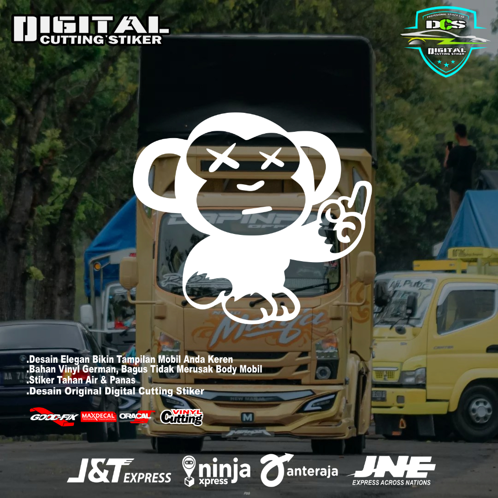 Jual Stiker gambar monyet fvck kaca mobil pickup truk sticker truk ...