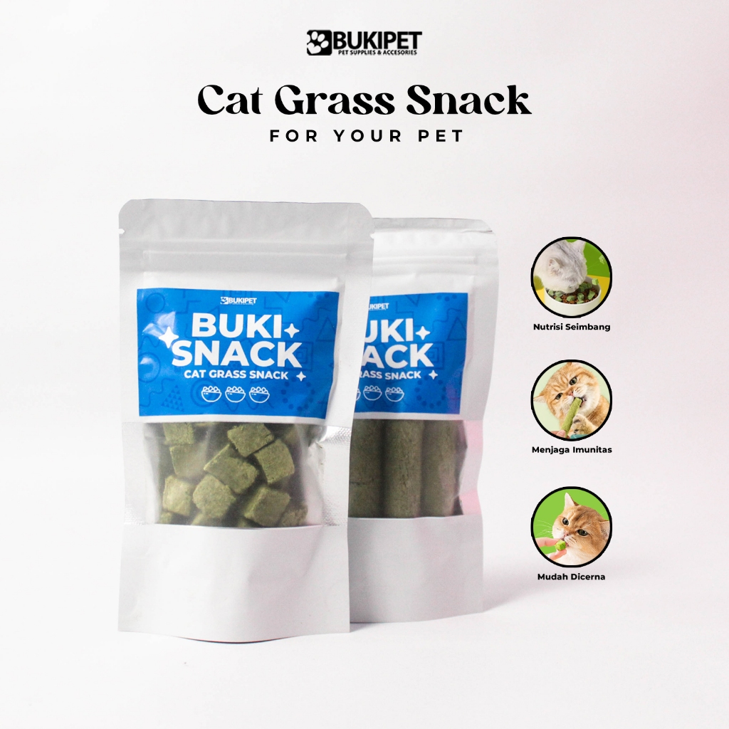 Jual Makanan Snack Kucing Rumput Cat Grass - Buki Cat Grass Snack ...