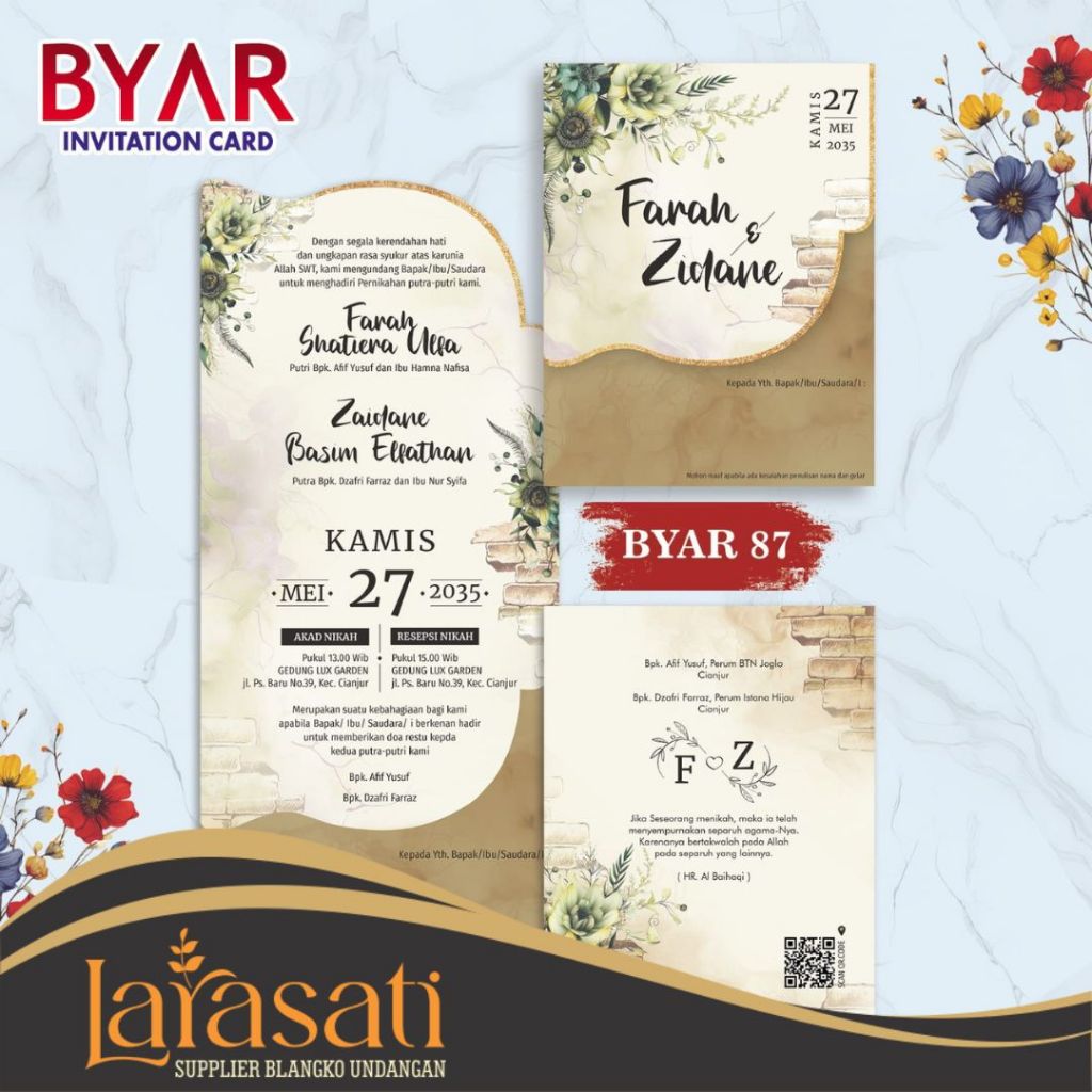 Jual BLANGKO UNDANGAN BYAR 87 - HARGA MURAH TAMPILAN MEWAH FREE KATALOG ...