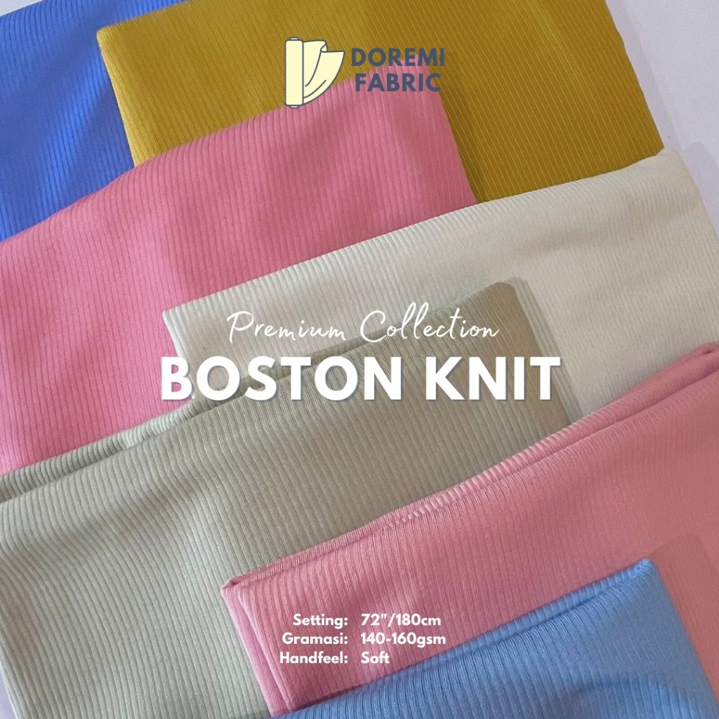Jual (METERAN) Kain DOREMI BOSTON KNIT PREMIUM | Shopee Indonesia