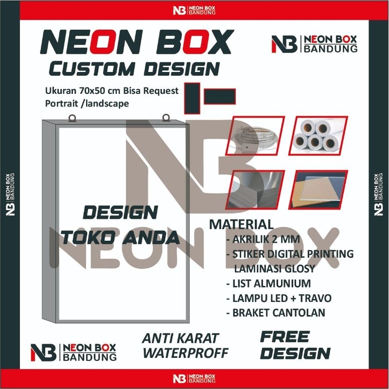Jual NEON BOX UK 70X50 AKRILIK | Shopee Indonesia