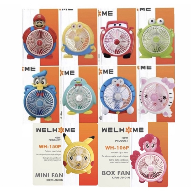 Jual Boxfan/Kipas Angin Meja welhome/Kipas Angin Mini Portable Karakter ...