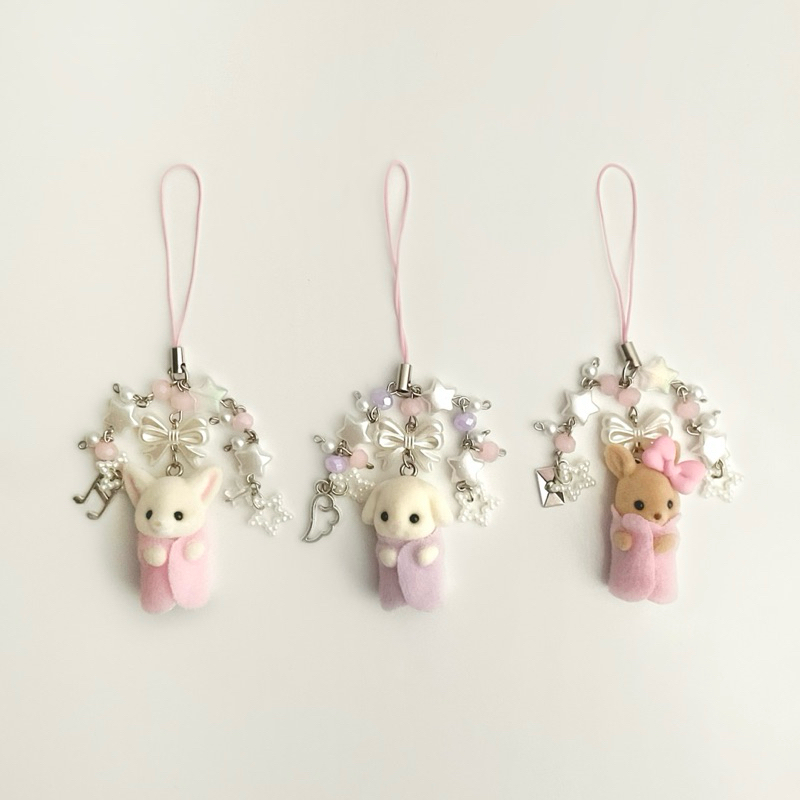 Jual sylvanian families newborn babies keychain !! flora bunny ...