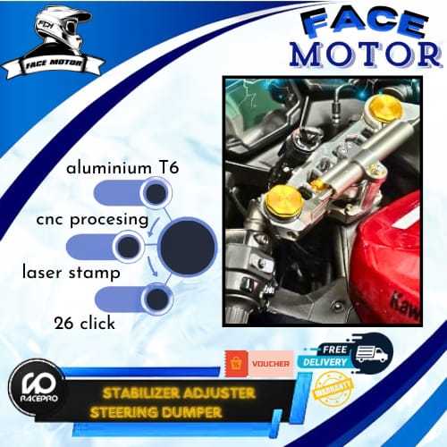 Jual Steering Damper Racepro Original Stabilizer Stang Race Pro ...