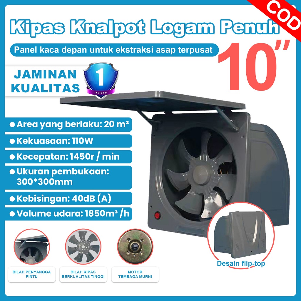 Jual SOKANY 10'' Dinding Wall Duct Fan Exhaust Fan Kipas Pembuangan Di ...