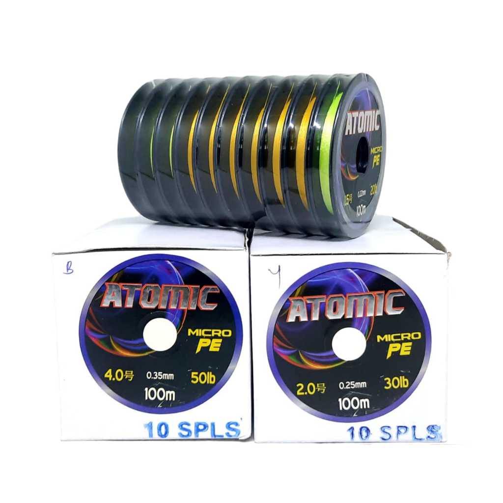 Jual Senar pancing PE Atomic PE Micro Panjang 100m Warna Mix Ukuran 1.0 ...