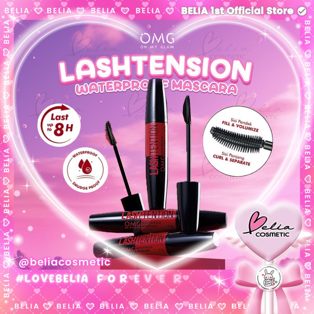 Jual BELIA OMG OH MY GLAM LASHTENTION Waterproof Mascara 6.5 g ...