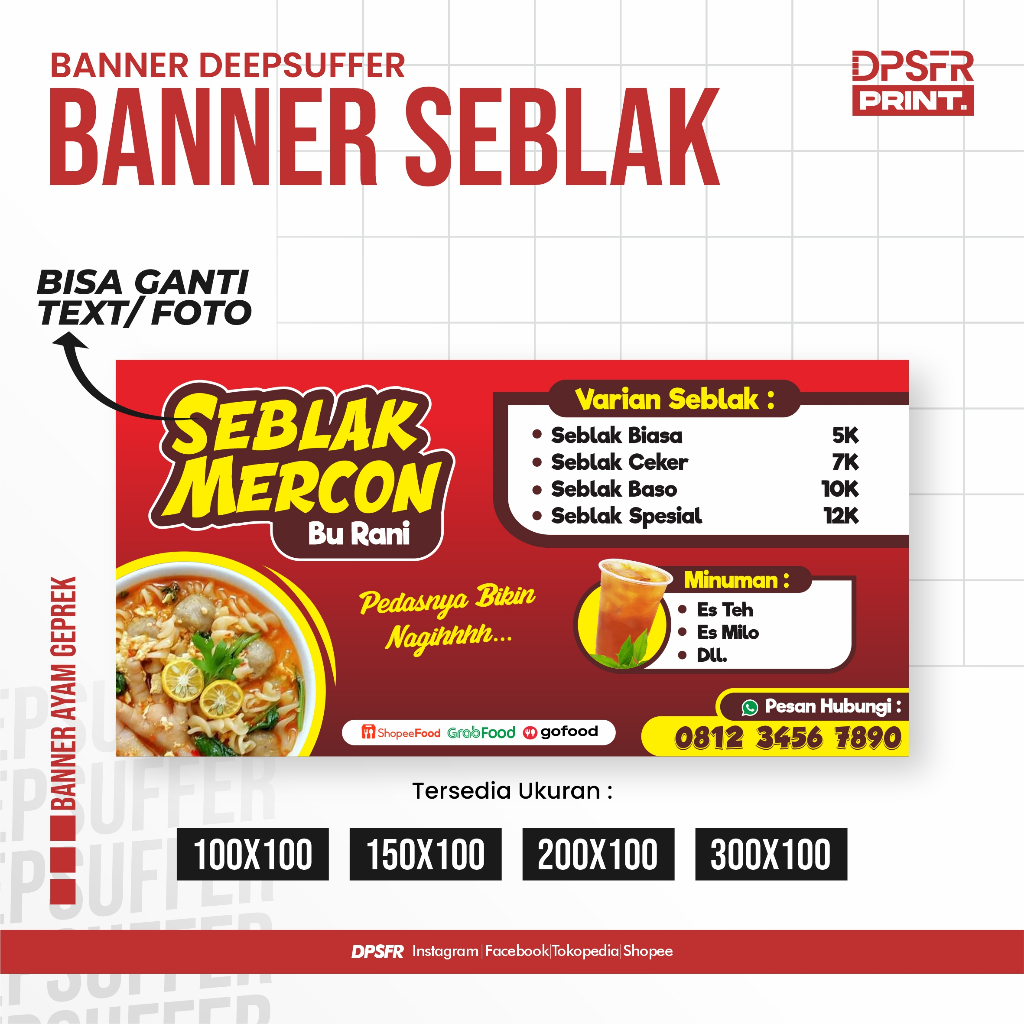 Jual CETAK BANNER / SPANDUK / BALIHO - SEBLAK CUSTOM | Shopee Indonesia