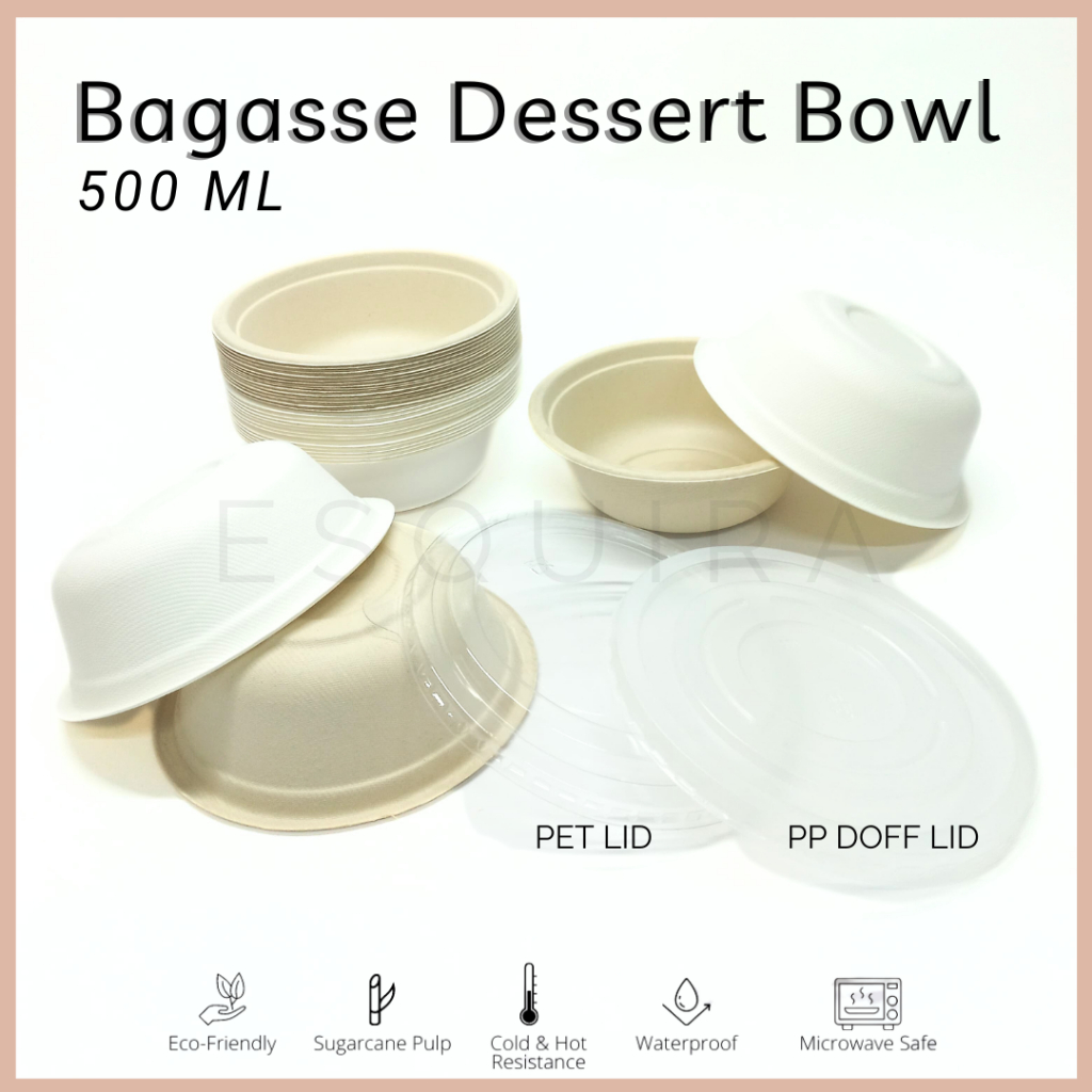 Jual Bagasse Bento Rice Bowl 500 ML BG500 | Shopee Indonesia