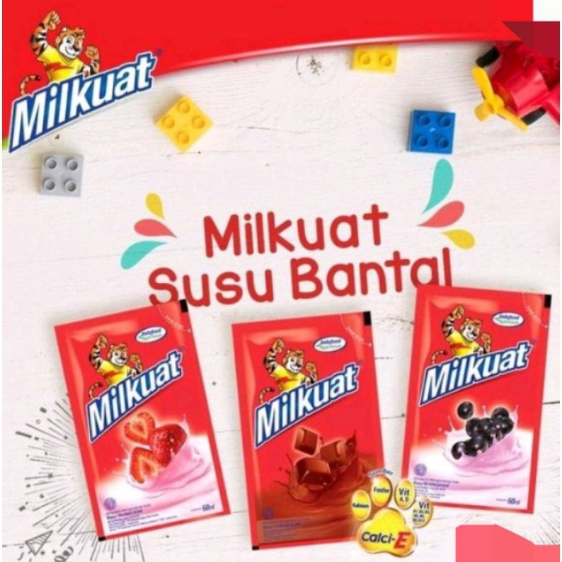 Jual Milkuat Susu Bantal 50ml paket 10 pcs Rasa Coklat dan Strawberry ...