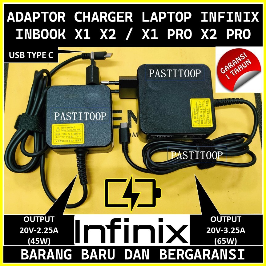 Jual Adaptor charger laptop INFINIX X1 X2 20V-3.25A TYPE C 65W | Shopee ...