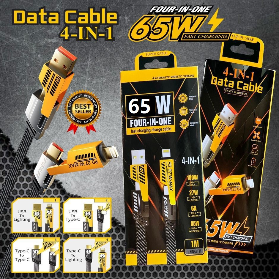 Jual Hans - 65W / 27W METAL 4in1 Kabel Data Usb C-Lightning / Type C - Android Iphone ( Bahan ...