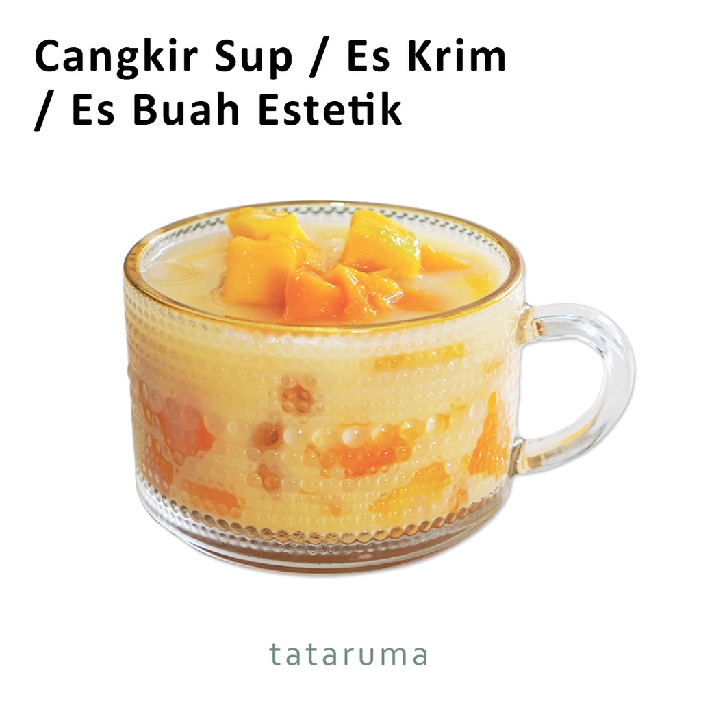 Jual DASYAT TATARUMA Gesha Gelas SupEs Krim Es Buah Estetik Kaca Ukir ...