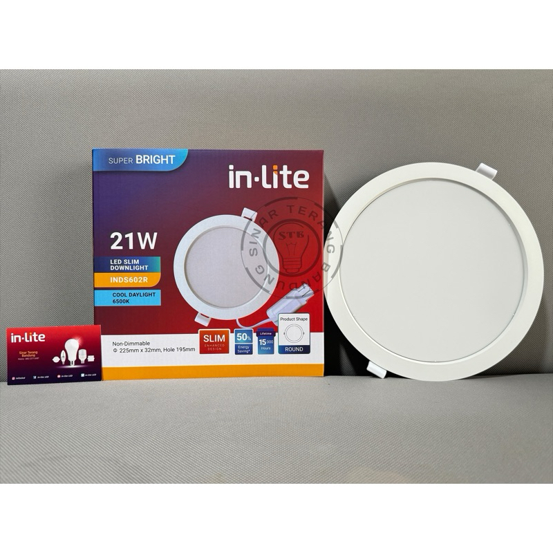 Jual LAMPU LED PLAFON INLITE SLIM DOWNLIGHT 21W 21 WATT - INDS602R ...