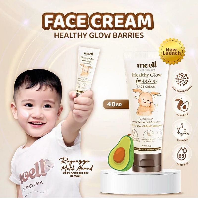 Jual Moell Face Cream Healthy Glow Pelembab Wajah Anak dan Bayi - Moell ...