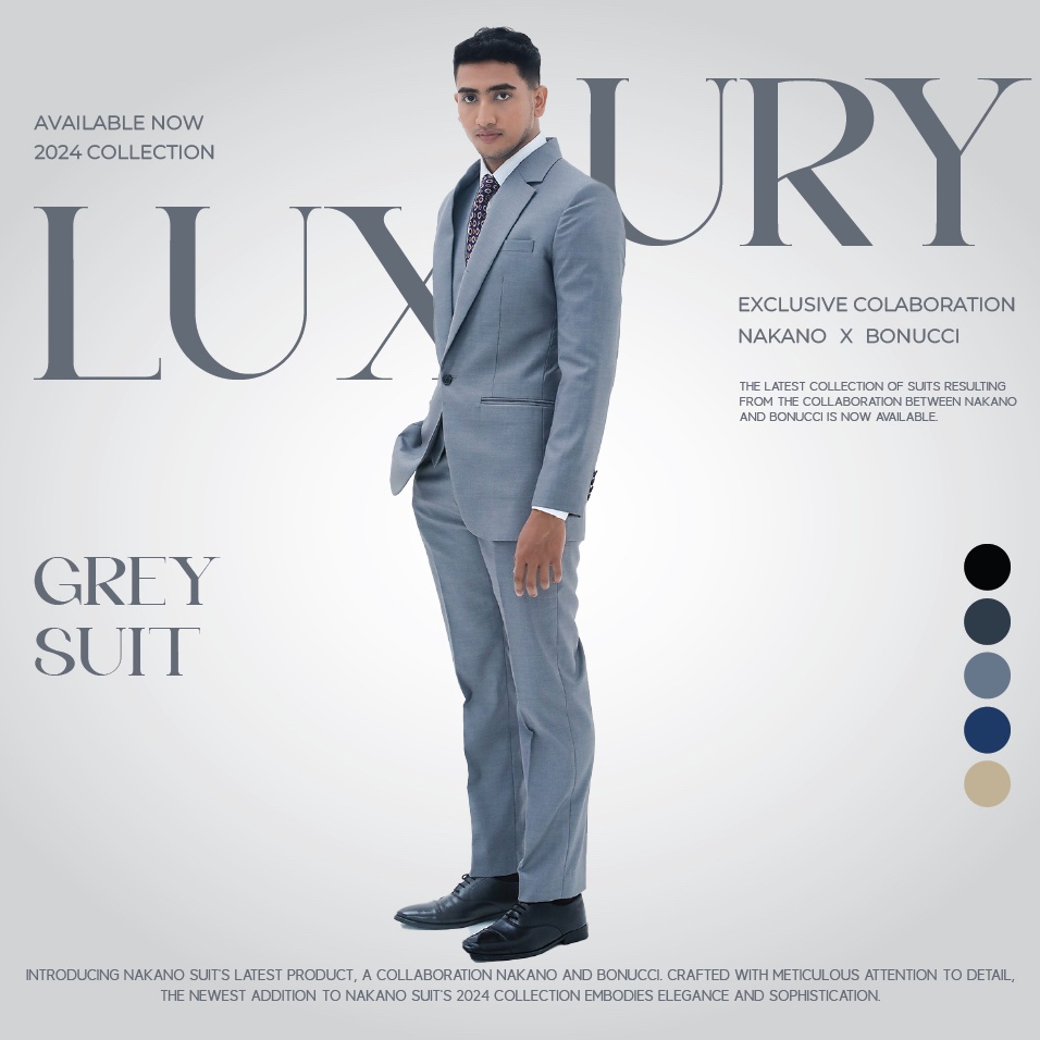Jual KODE M84W Setelan Jas Abu Grey Suit One set Jas Nakano Luxury Suit ...