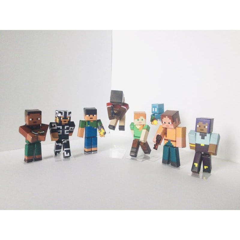 Jual Lembaran pola karakter minecraft 8 item tinggi 4,6cm (2PP-B2 ...