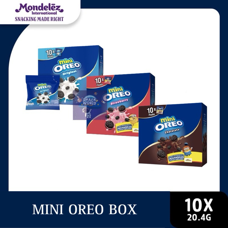 Jual [READY] Mini Oreo Biskuit Chocolate Box - 10 pcs @20.4gr | Shopee Indonesia