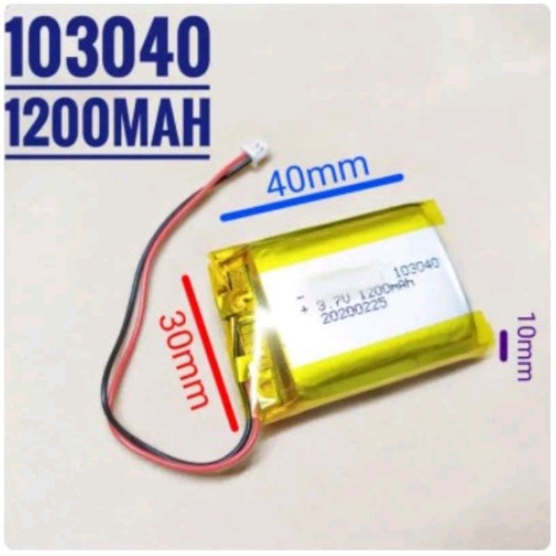 Jual 103040 Li ion 3,7V 1200 mAH Protection Baterai Charger Mp3 Mp4 GPS | Shopee Indonesia